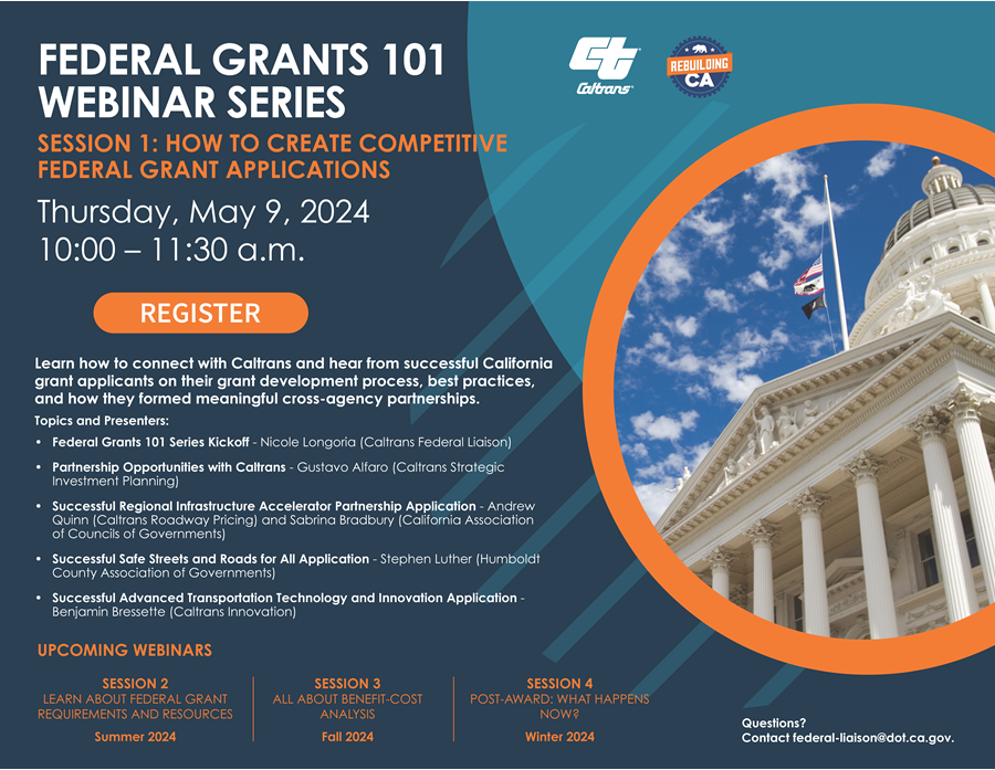 Caltrans Federal Grants 101 Webinar Series | Caltrans